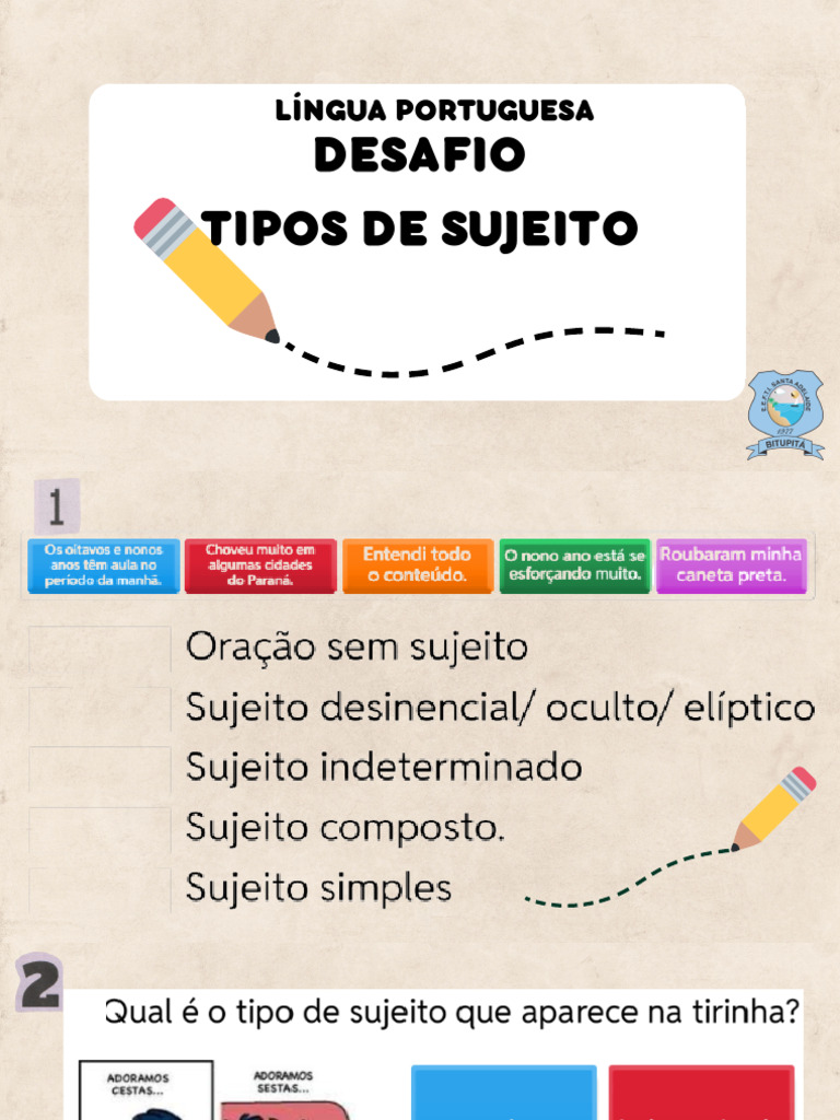 Desafio Tipos de Sujeito | PDF