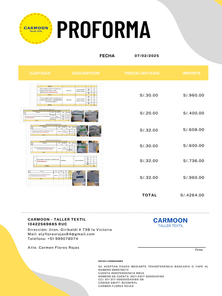 Proforma Carmoon PDF | PDF