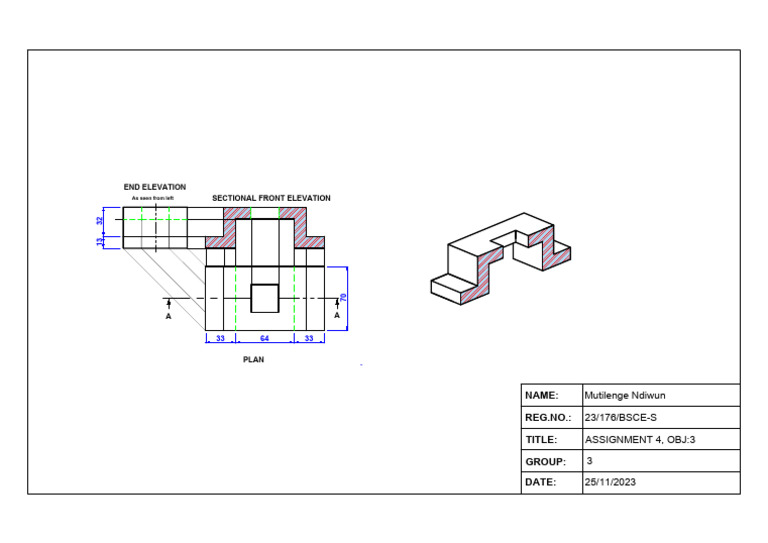 Sectional Front Elevation End Elevation: Name: REG - NO.: Title: Group ...