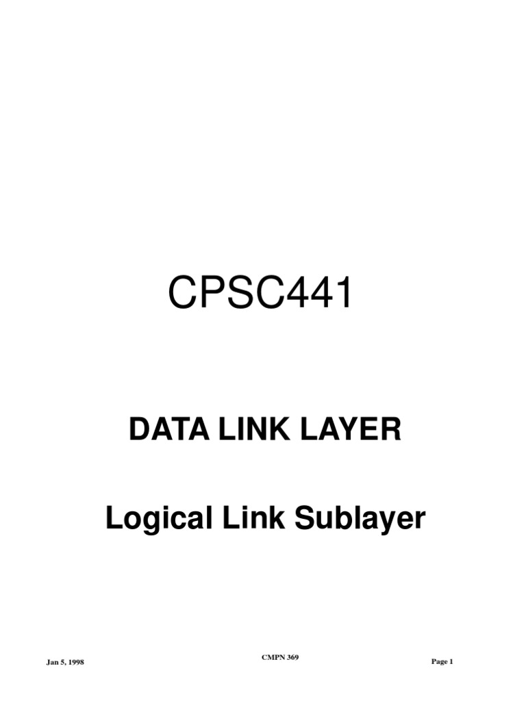 Cpsc441 Data Link Layer Pdf Transmission Control Protocol Error Detection And Correction