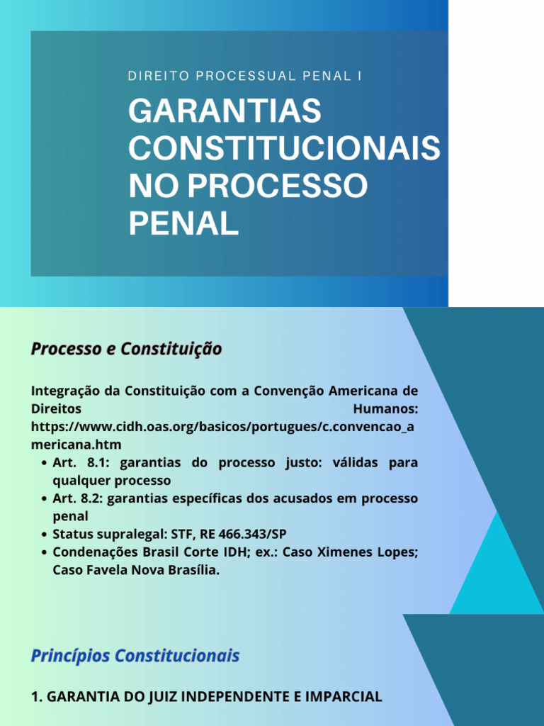 Slides Aula 2 - Garantias Constitucionais e Sistemas Processuais-compactado | PDF