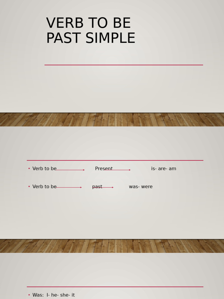 Past Simple of Verb "To Be" | PDF