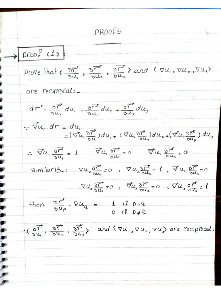 Curvilinear Coordinates Proofs Pdf