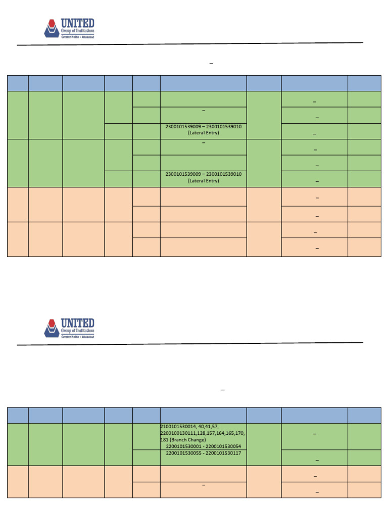 CSE/IT B.Tech Practical Exam Schedule 2024 | PDF | Computing
