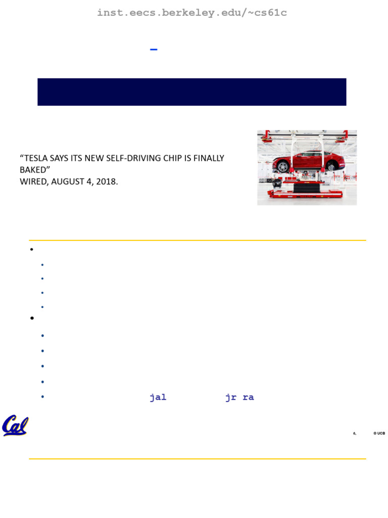 2018fa CS61C L09 BN Procedures | PDF | Pointer (Computer Programming) | Computing