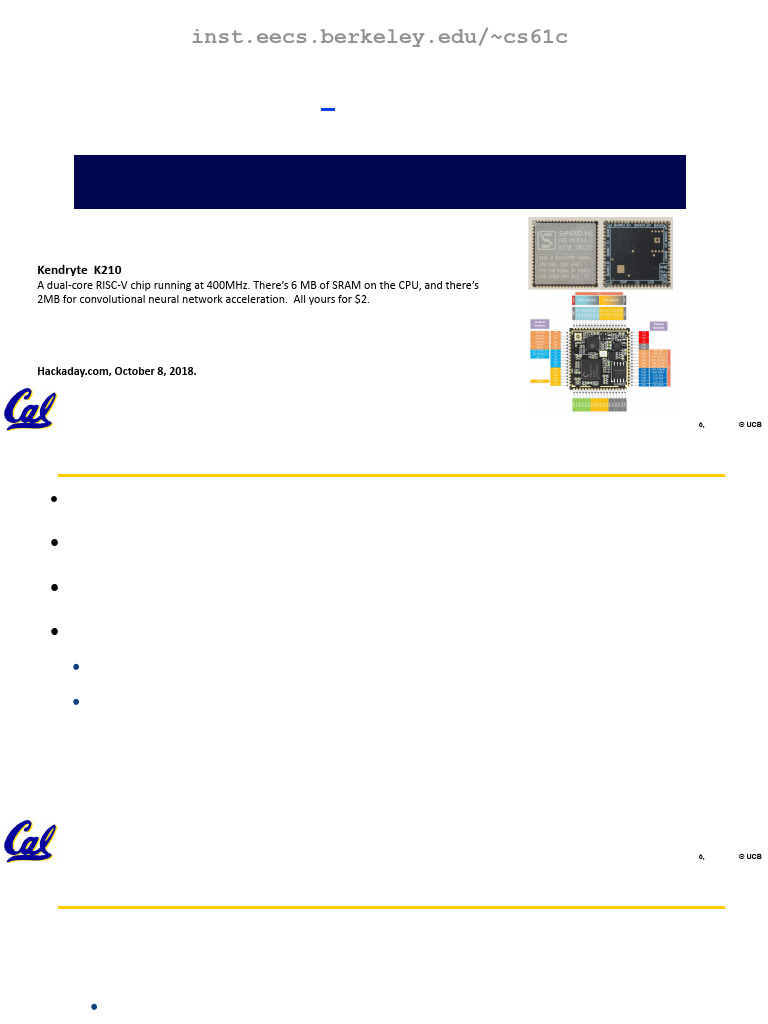 2018fa CS61C L26 BN State | PDF | Computer Memory | Electronic Engineering
