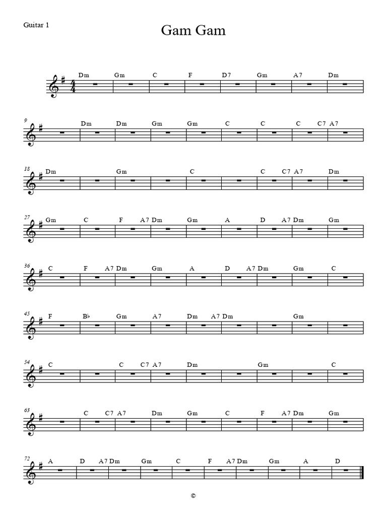 Gam Gam - Guitar ACCORDI | PDF