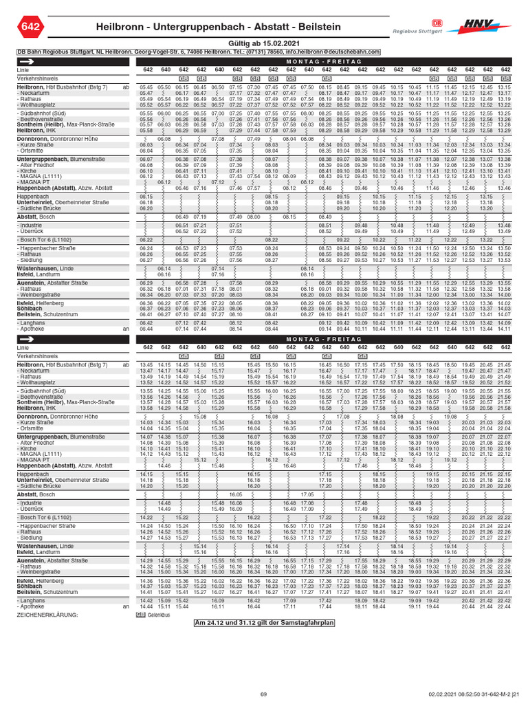 Heilbronn - Untergruppenbach - Abstatt - Beilstein: Gültig Ab 15.02. ...