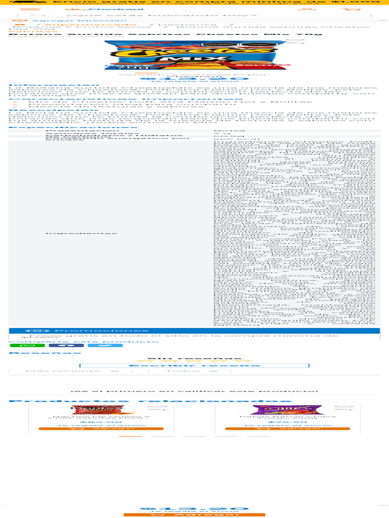Botana Surtida Sabritas Cheetos Mix 70g | PDF | Ciencia de los ...