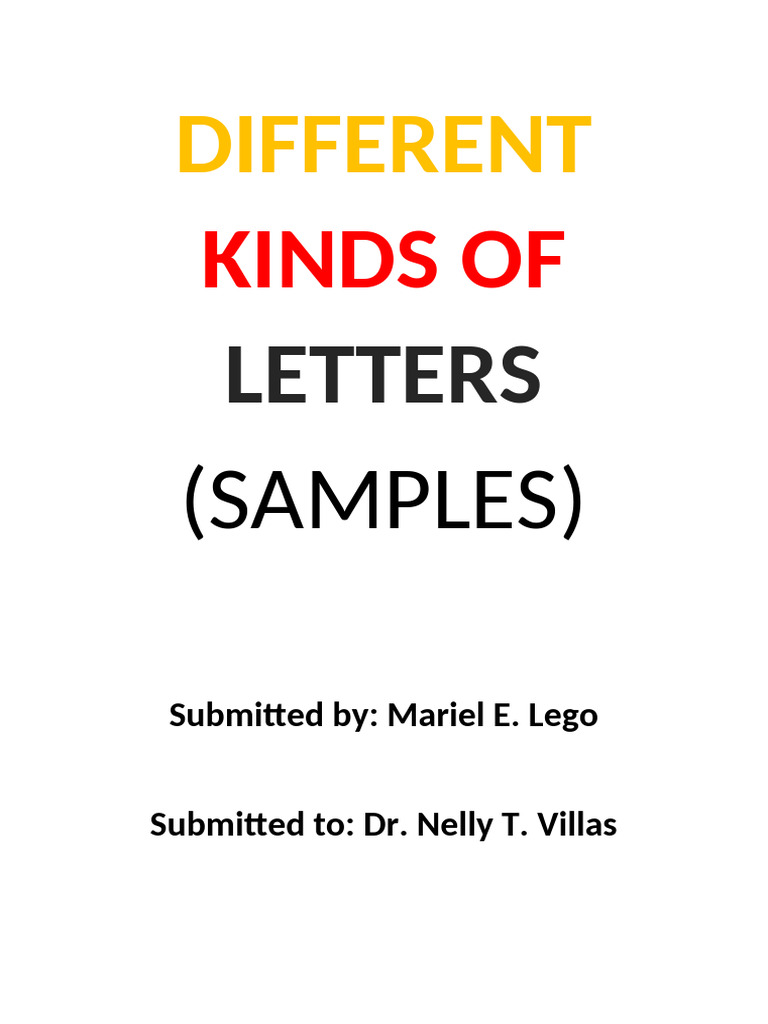 Sample Letters: Types and Examples | PDF