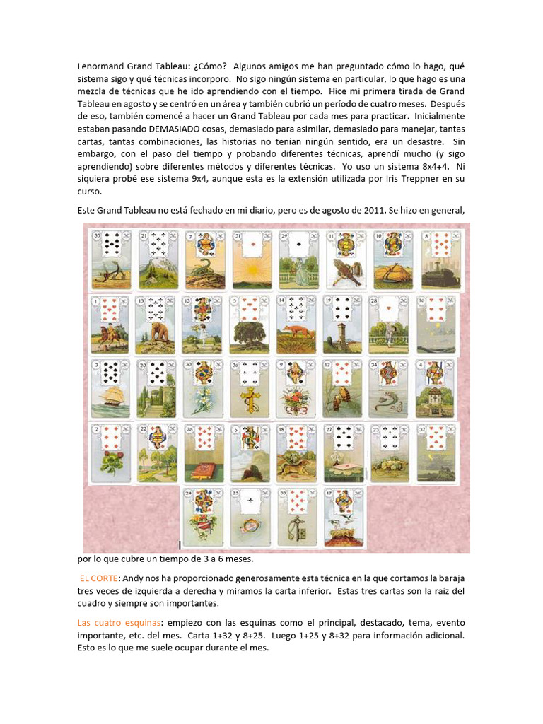 Técnicas para Principiantes en Gran Tablero Lenormand. | PDF