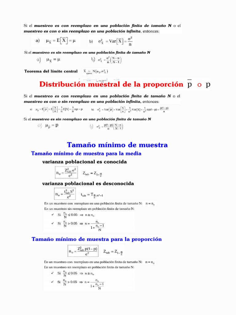 Estadistica II (Formulas) | PDF