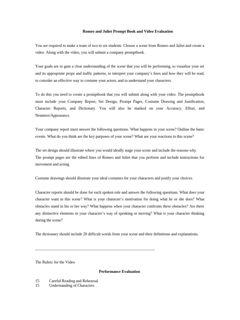 Promptbook Rubric 2024 | PDF