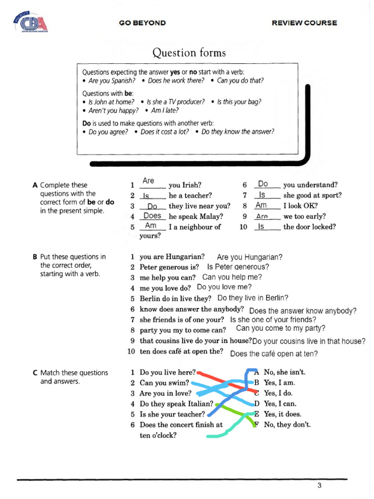 Present Simple Question Forms Guide | PDF