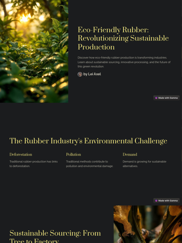 Eco Friendly Rubber Revolutionizing Sustainable Production | PDF