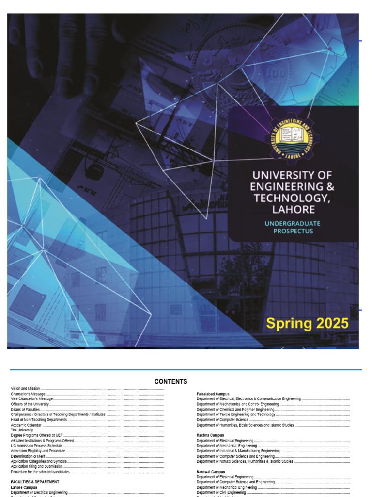 UET Postgraduate Prospectus 2022 | PDF | Engineering | Academic Degree