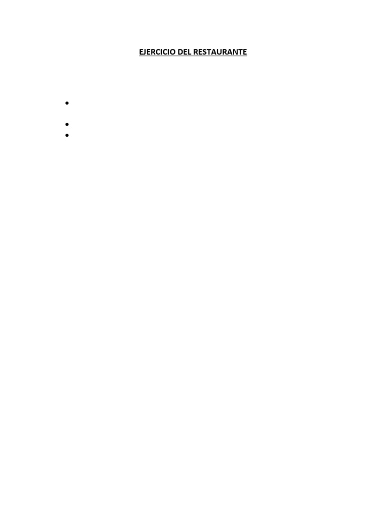 Ejercicio de Restaurante E195 | PDF | Camareros | Restaurantes