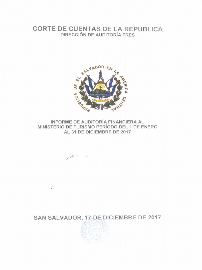 Informe Final CCR - Mitur Ejercicio 2017 | PDF | Auditoría | Contralor