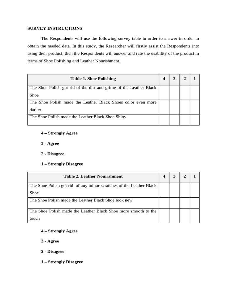 SURVEY INSTRUCTIONS | PDF