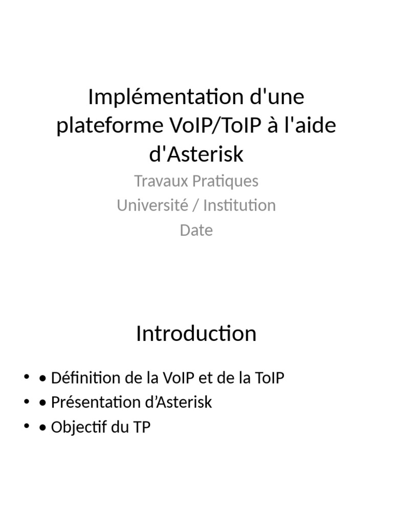 TP VoIP Asterisk Complet | PDF