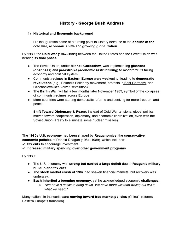 History - George Bush Address | PDF | Cold War | Political Science