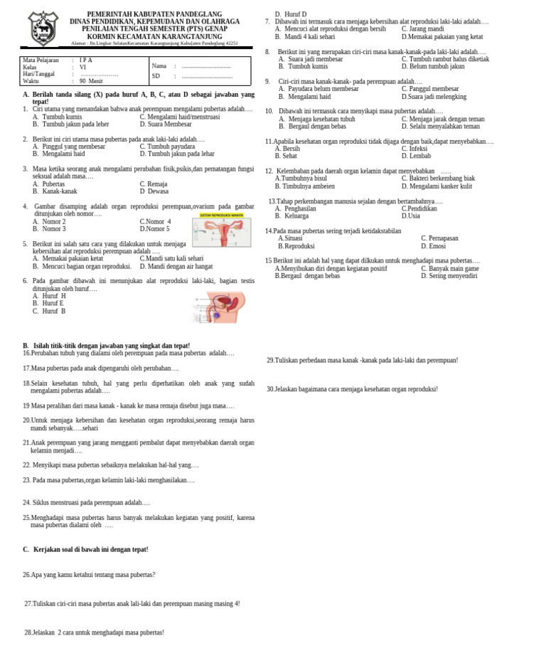 Soal Pts Smt 2 Ipa Kls6 | PDF