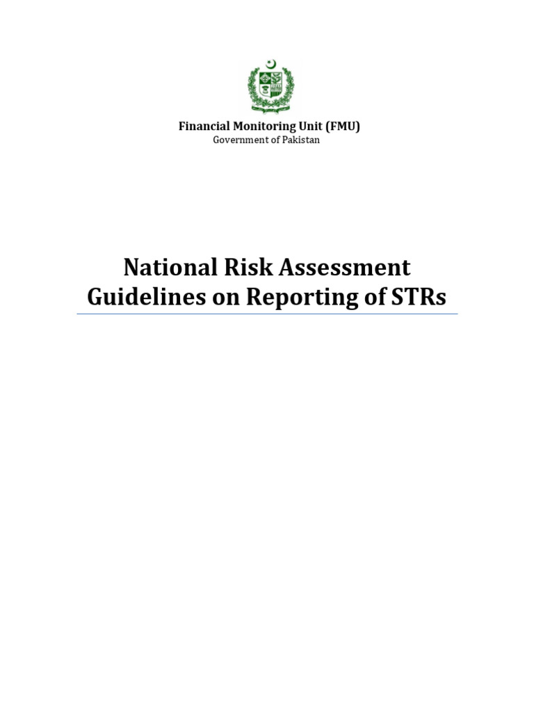 National Risk Assessment Guidelines Reporting STRs | PDF | Terrorism ...