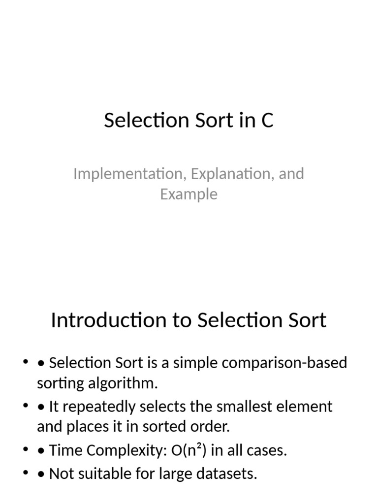 Selection Sort Presentation | PDF