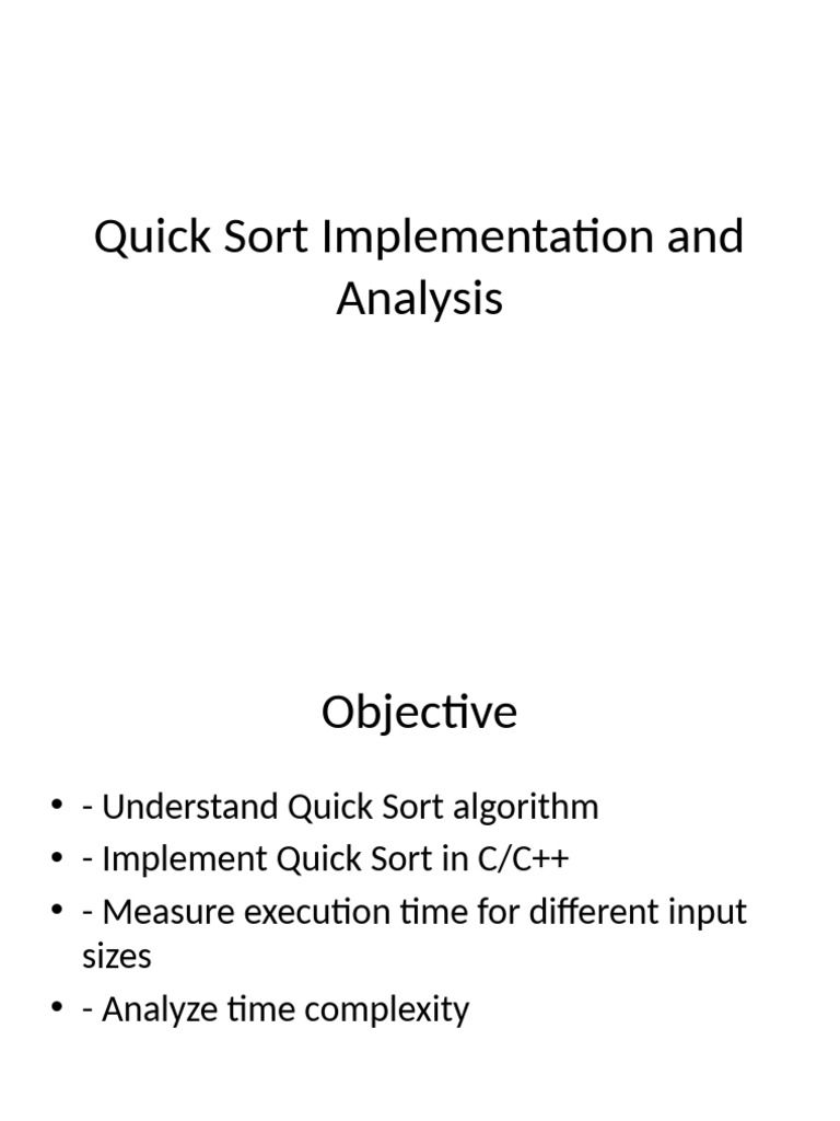 Quick Sort Presentation | PDF | Time Complexity | Applied Mathematics