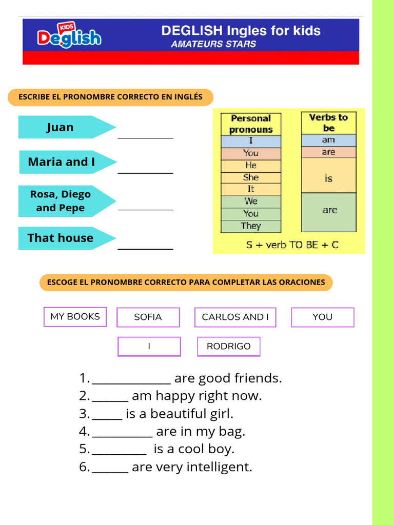 Personal Pronouns and Verb To Be | PDF