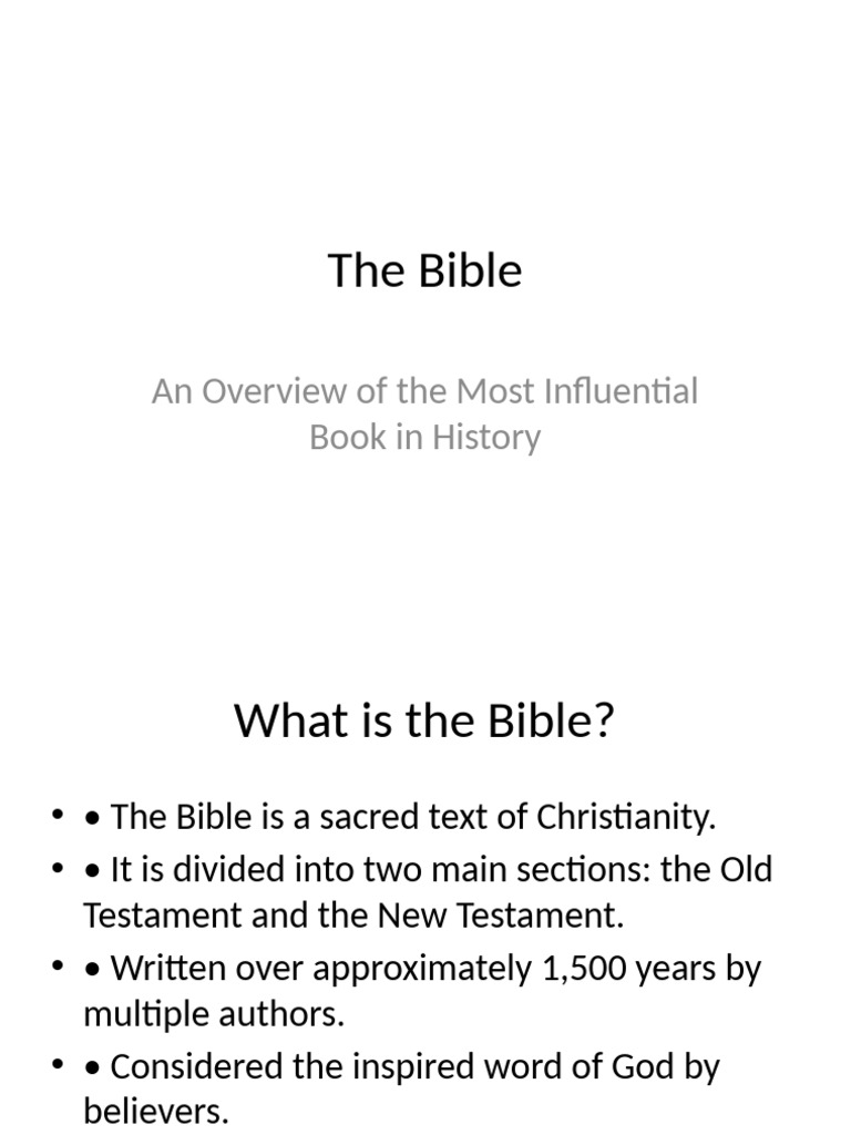 Overview of the Bible's Influence | PDF