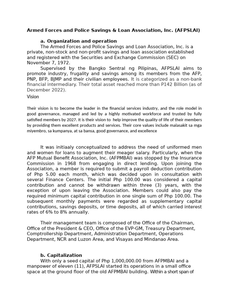 AFPSLAI | PDF | Loans | Banks