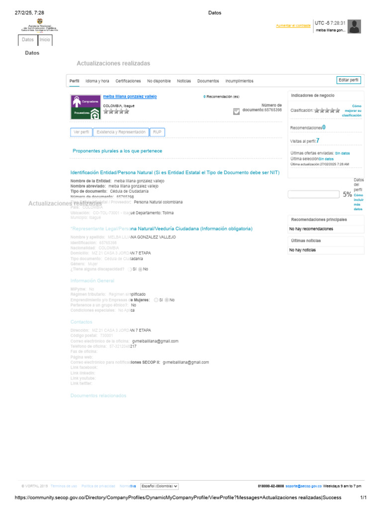 Pantallazo Secop Melba | PDF | ciberespacio | Internet