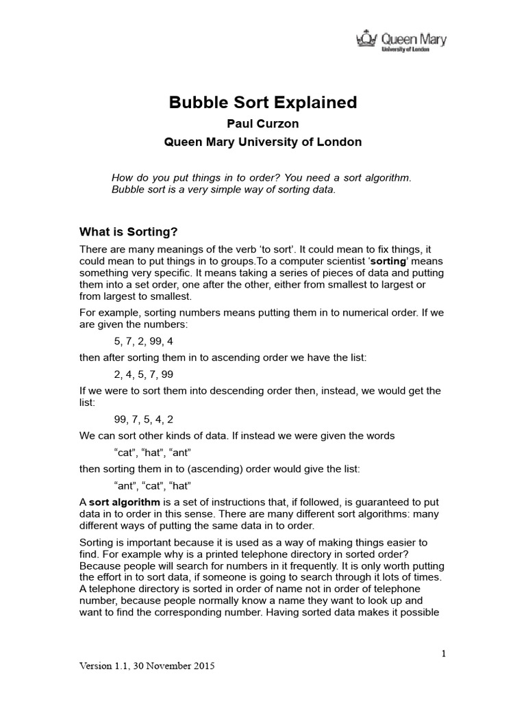 booklet-bubblesort | PDF | Applied Mathematics | Computer Programming