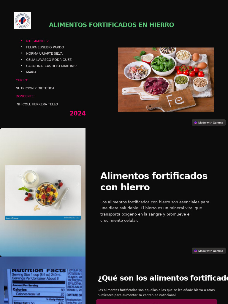 Alimentos Fortificados en Hierro | PDF | Alimentos | Nutrición