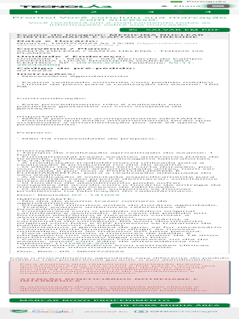 Agendamento de Exame na Tecnolab | PDF | Tireoide