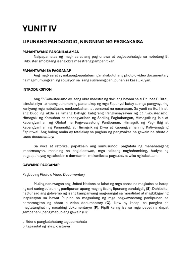 YUNIT 4 | PDF