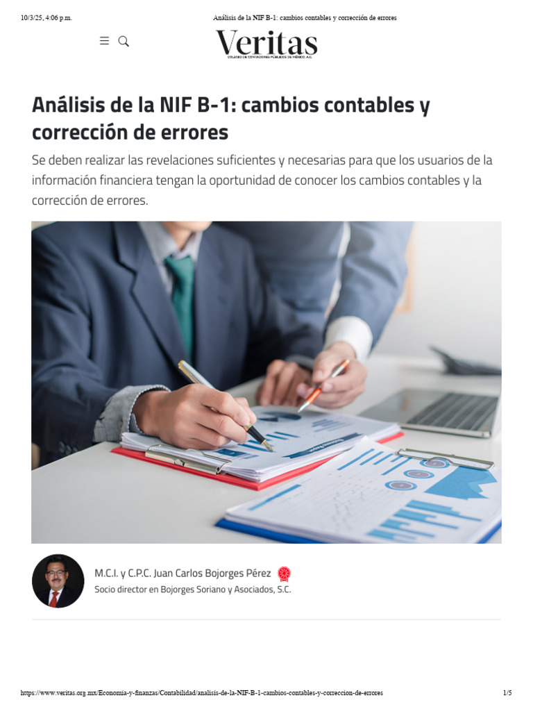 NIF B-1: Cambios Contables y Errores | PDF | Contabilidad | Estado financiero