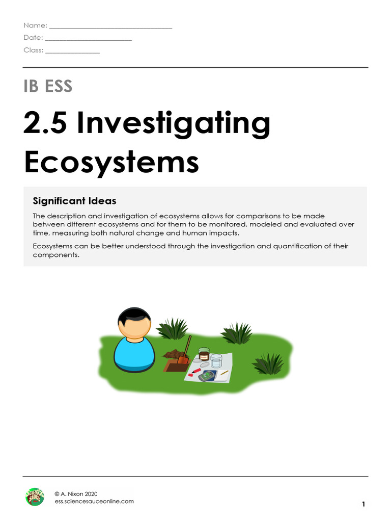 2.5 Invesitgating Ecosystems Task Sheet | PDF | Ecosystem | Primary Production