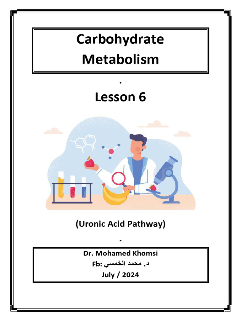 Carbohydrate Metabolism (Lesson 6) (UAP) (Dr. Fahima Nijar) | PDF ...