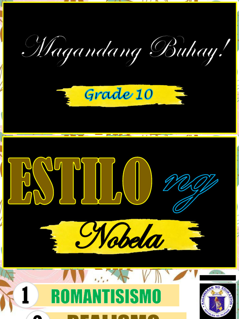 Lesson 5 ESTILO NG NOBELA | PDF