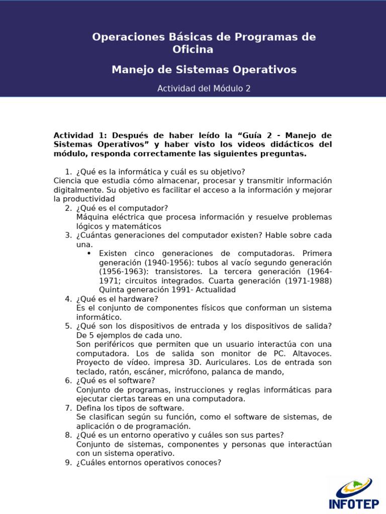 Actividad 1 - Módulo 2 (1) 3 | PDF | Hardware de la computadora | Periférico