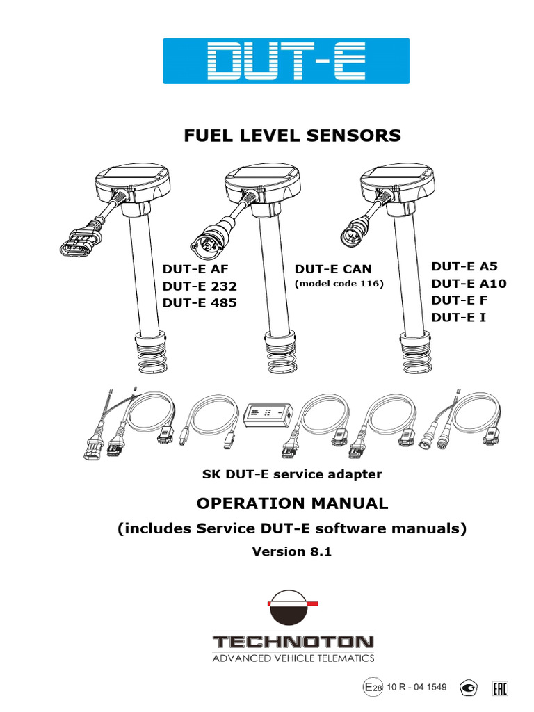 DUT-E Fuel Level Sensors Manual 8.1 | PDF | Power Supply | Capacitor