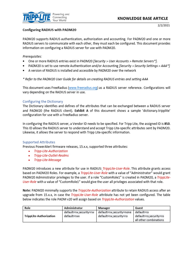 PADM20 - Configuring RADIUS | PDF | Radius | Software