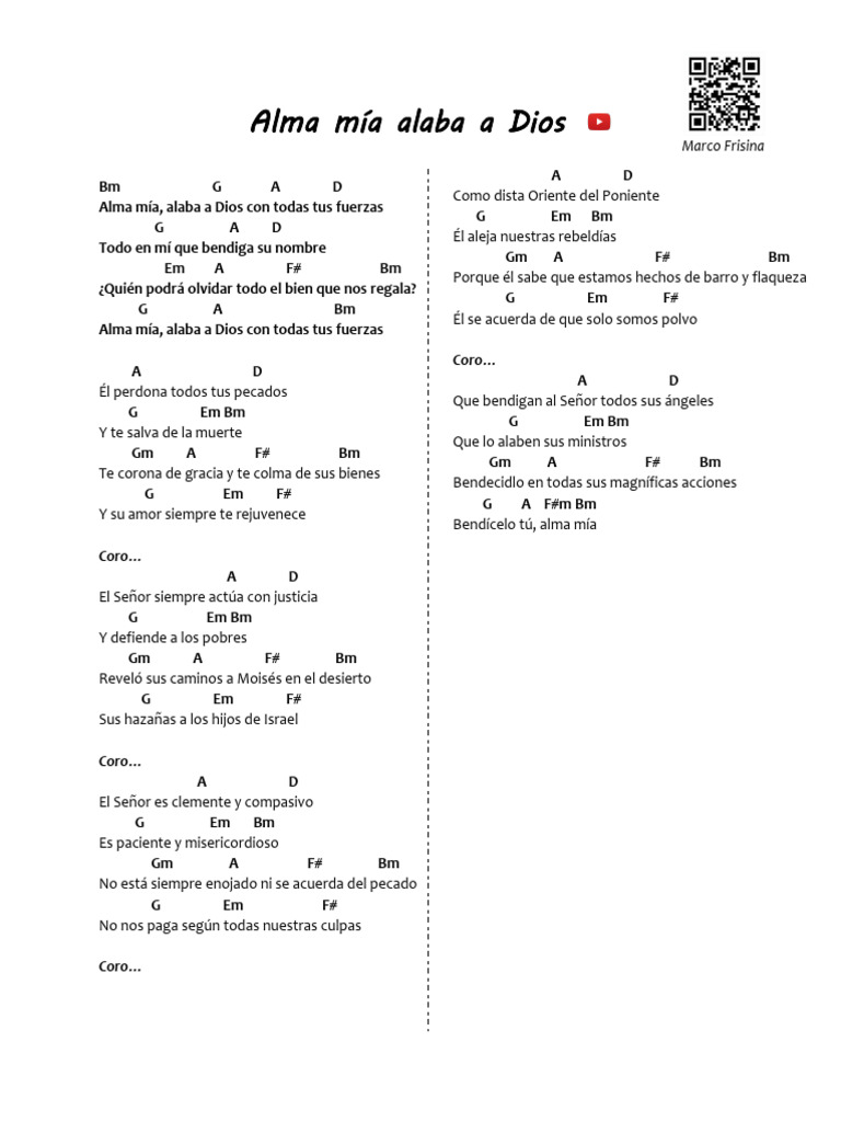 Alma Mía Alaba A Dios - Marco Frisina | PDF | Creencia religiosa y doctrina