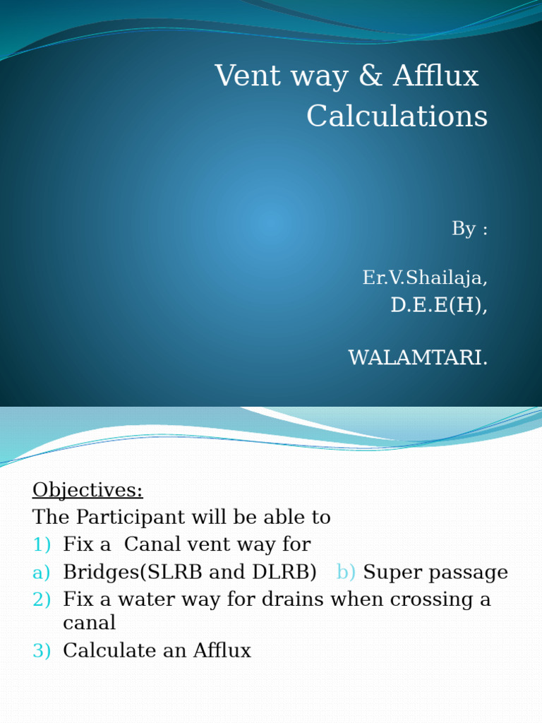 Vent Way, Afflux-Calculation | PDF | Canal | Hydrology