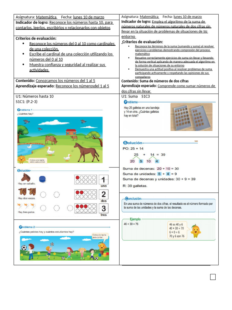 Matematica 1ro y 2do | PDF | Algoritmos | Número natural