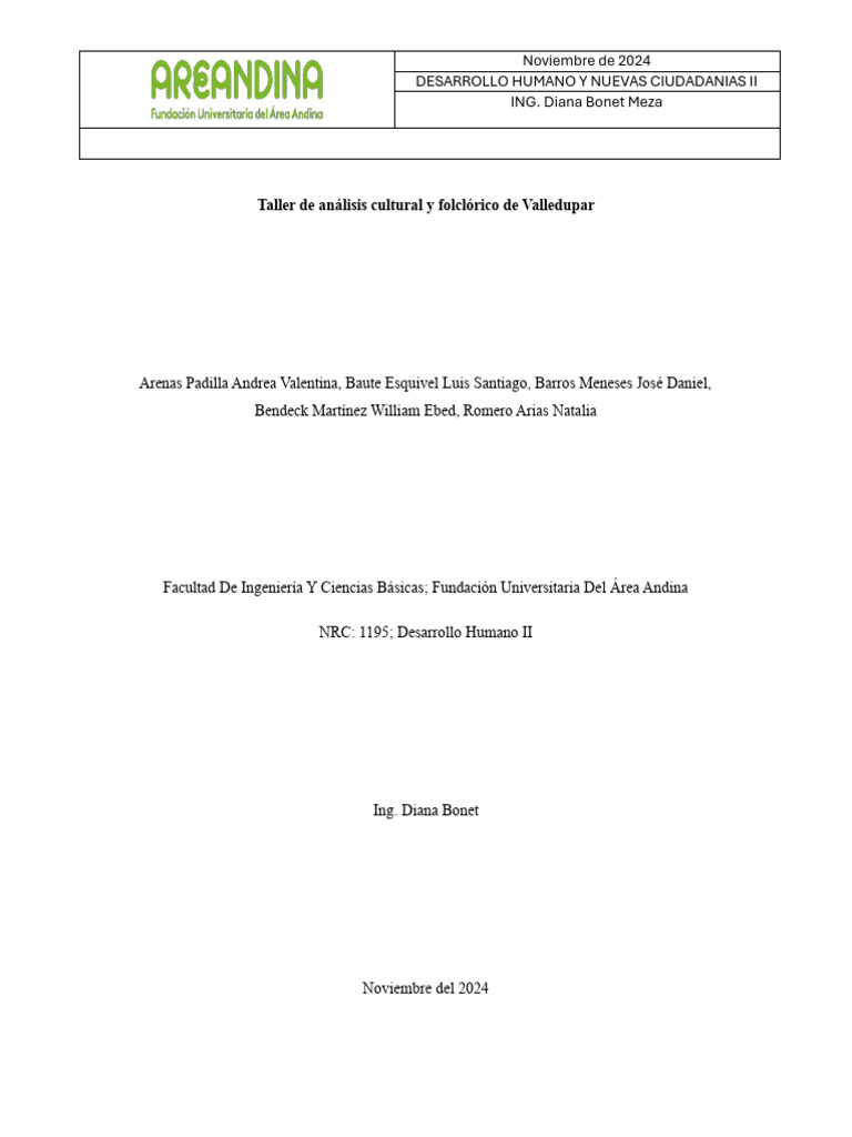 Trabajo Final - Cultura Vallenata | PDF | Folklore | Tradiciones