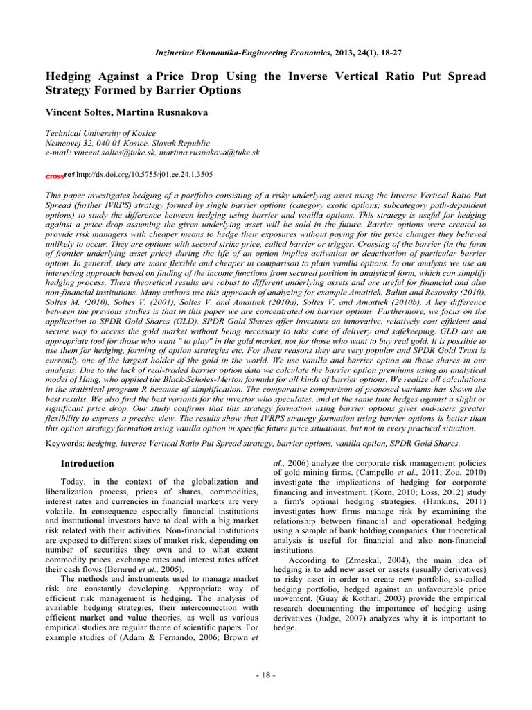 Hedging Against A Price Drop Using The Inverse Vertical Ratio Put ...