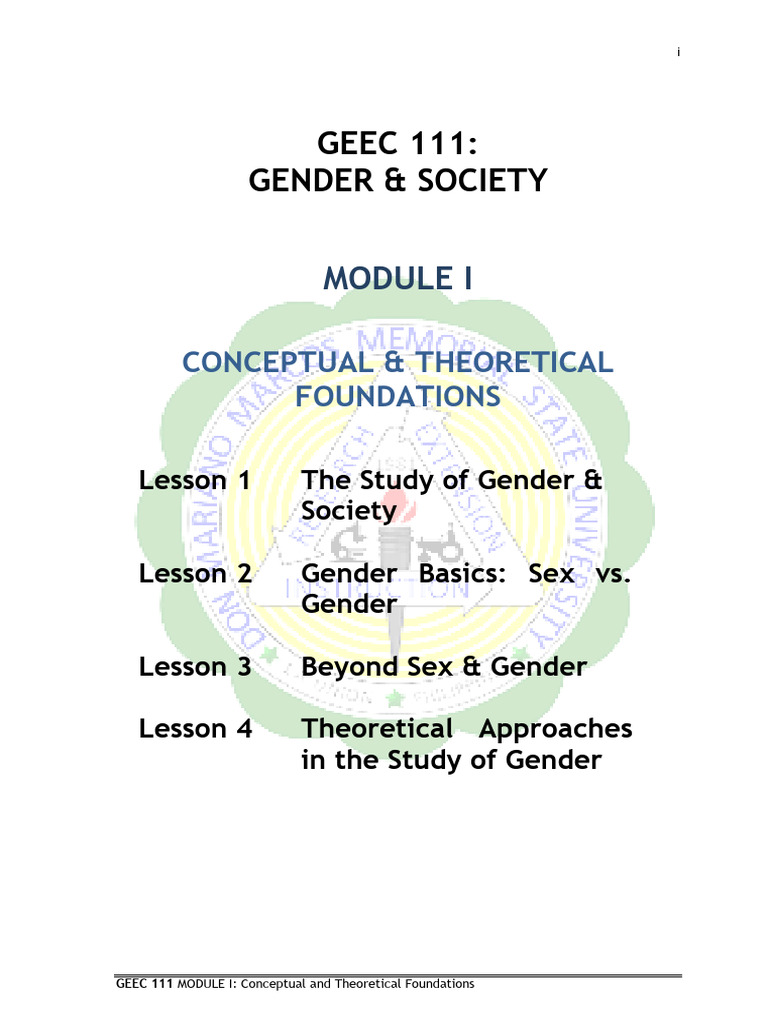 A.-GEEC-111.-Module-1 | PDF | Gender | Gender Studies